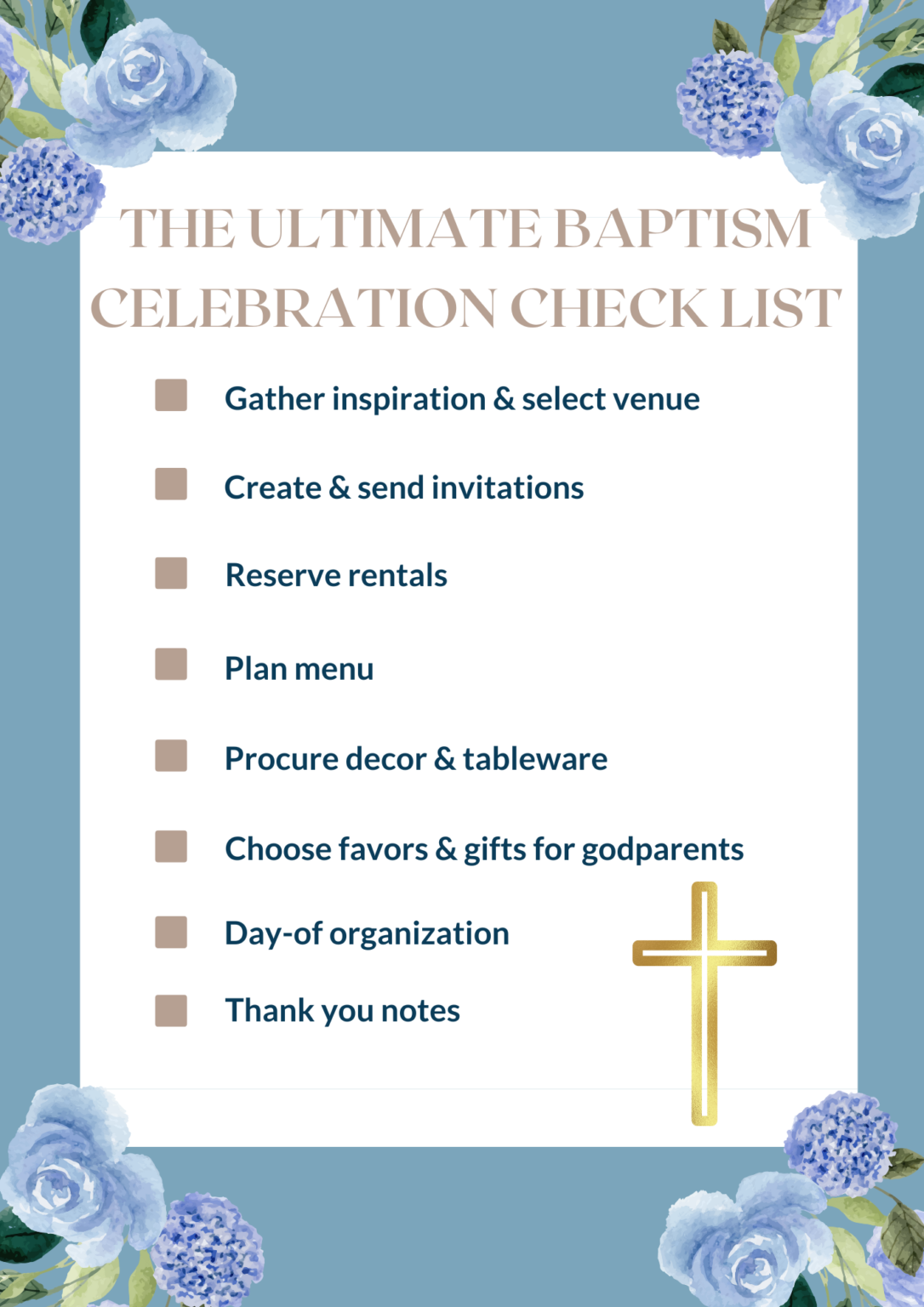 The Ultimate Baptism Celebration Check List - Alyssa J Cori